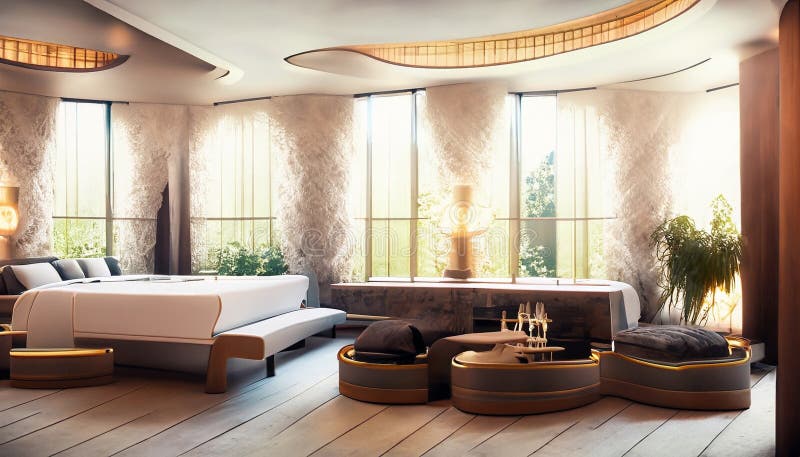 Luxury relaxation room stock illustration. Illustration of recreation ...