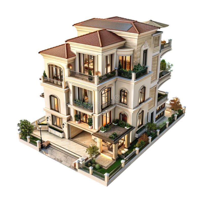 Luxury Residential Building on Transparent Background - Ai Generated ...