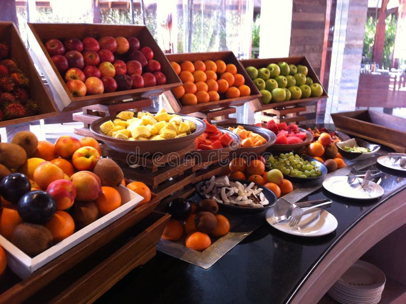 Luxury Resort Breakfast Buffet Selection Stock Photo - Image of fresh ...