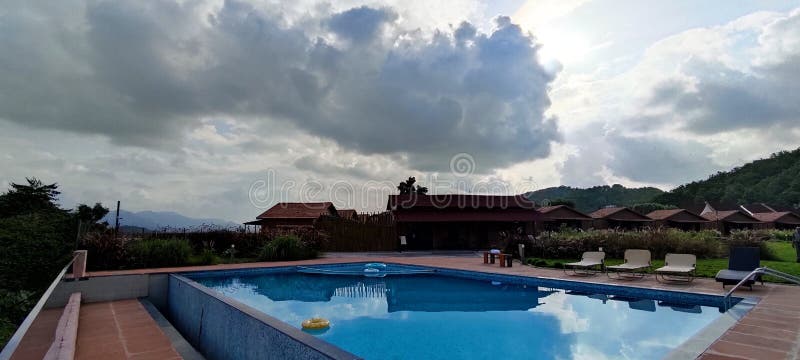 Luxury Resort Cottages and Swimming Pool Stock Photo - Image of home ...