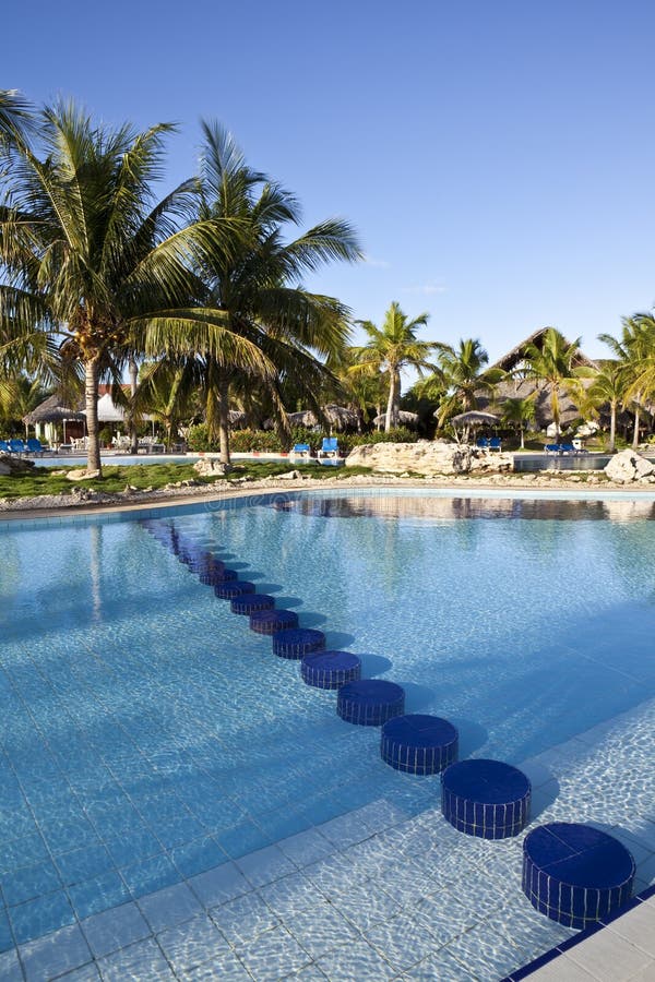 Luxury Resort Hotel Swimming Pool Stock Image - Image of south, idyllic ...