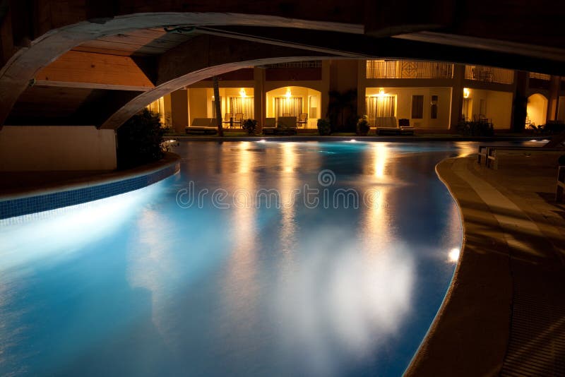 Luxury resort at night stock image. Image of swimming - 17276213
