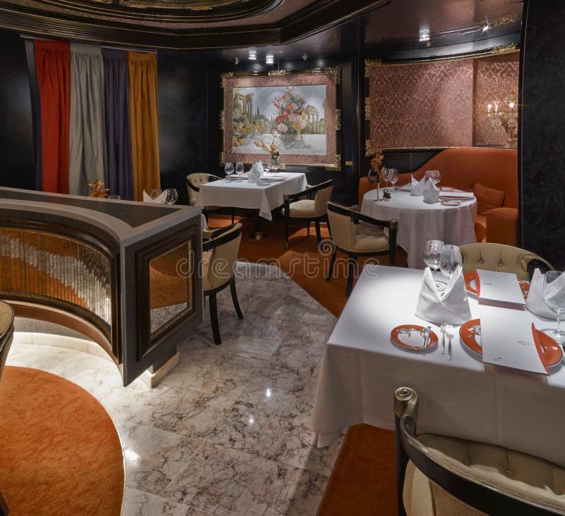 Luxury Restaurant with Beautiful Table Setting Editorial Stock Photo ...