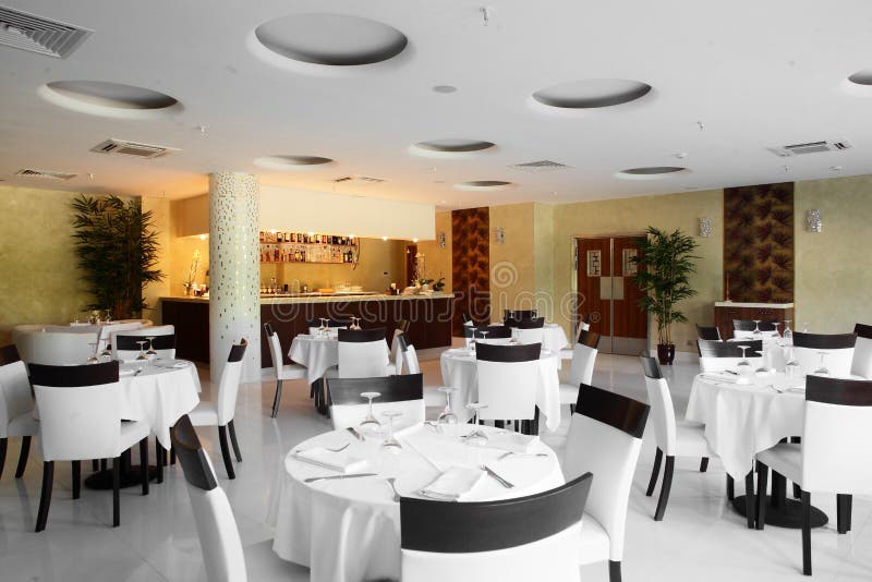 Luxury Restaurant in European Style Stock Image - Image of luxury, home ...
