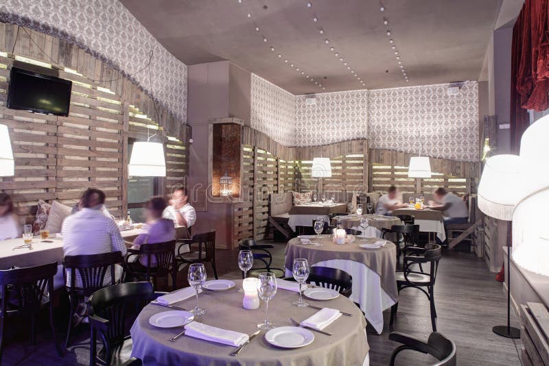 Luxury Restaurant in European Style Stock Image - Image of construction ...