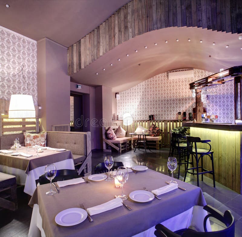Luxury Restaurant in European Style Stock Image - Image of chair ...