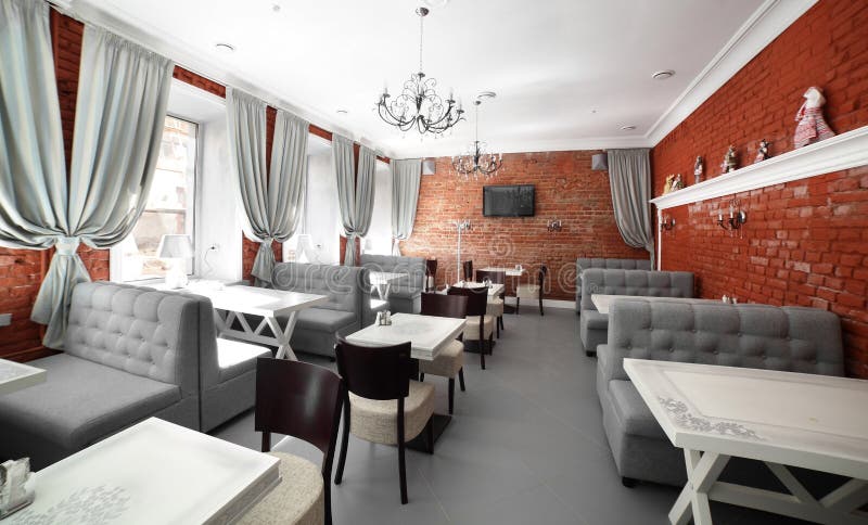 Luxury Restaurant in European Style Stock Photo - Image of apartment ...