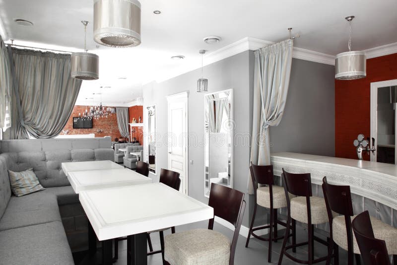 Luxury Restaurant in European Style Stock Image - Image of department ...