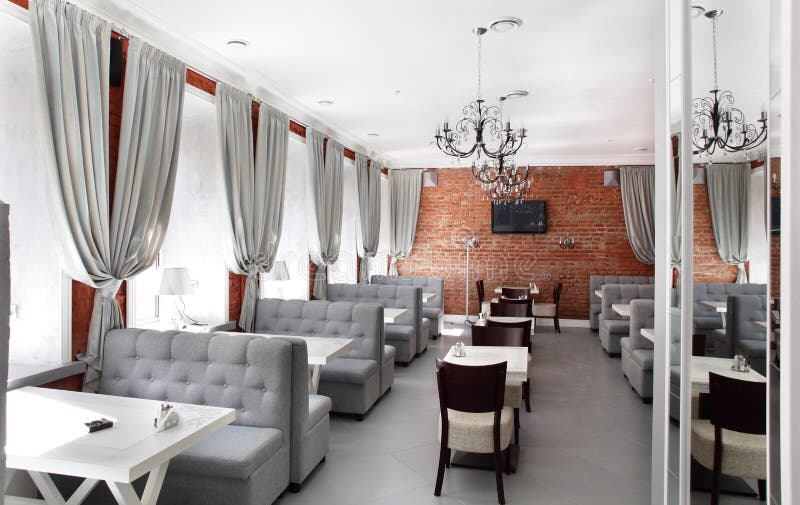 Luxury Restaurant in European Style Stock Image - Image of decoration ...