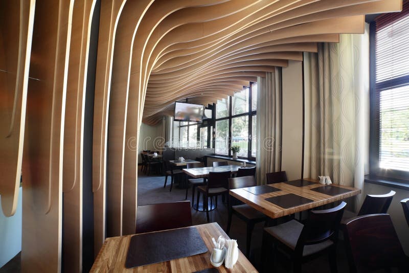 Luxury Restaurant in European Style Stock Image - Image of dark ...