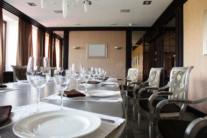 Luxury Restaurant in European Style Stock Photo - Image of economy ...
