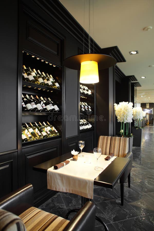 Luxury Restaurant in European Style Stock Image - Image of club ...