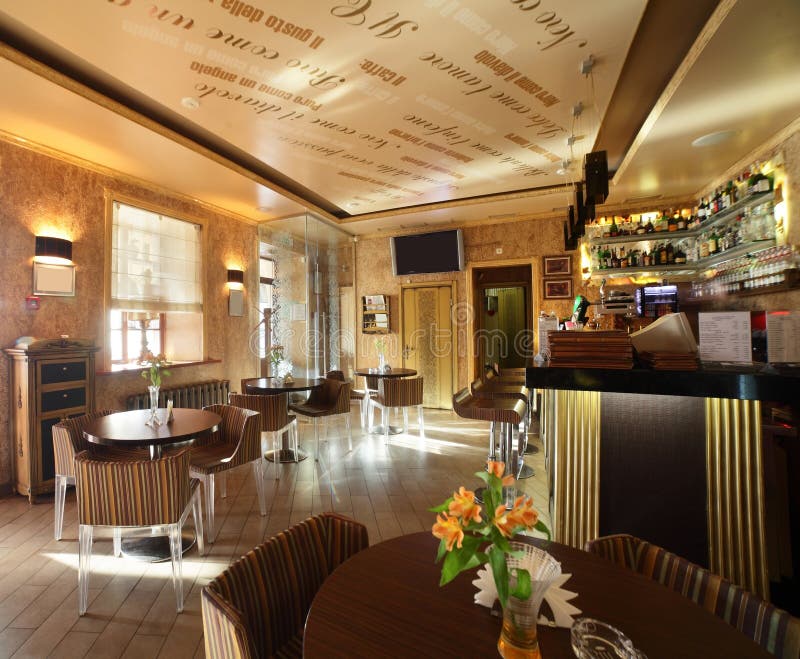 Luxury Restaurant in European Style Stock Photo - Image of economy ...