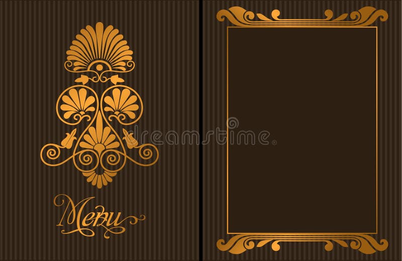 Luxury restaurant menu stock vector. Illustration of golden - 18595055