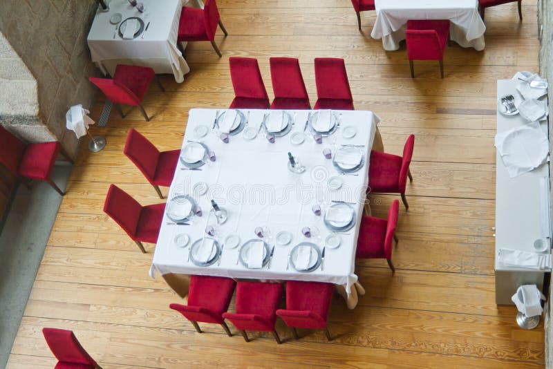 Luxury Restaurant Table Prepared for Ten Diners Stock Image - Image of ...