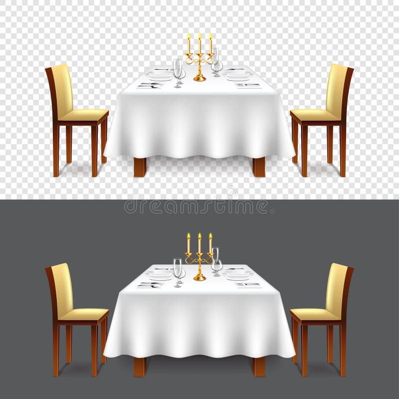 Luxury Restaurant Table for Two Vector Stock Vector - Illustration of ...