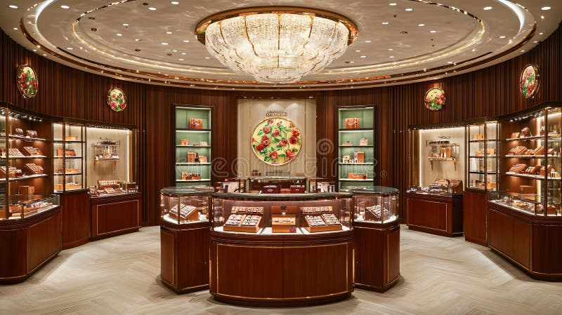 Luxury Retail Environment Showcases Premium Products in an Elegant ...