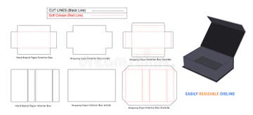 Luxury Rigid Box, Magnetic Rigid Boxes Dieline Template and 3D Box ...