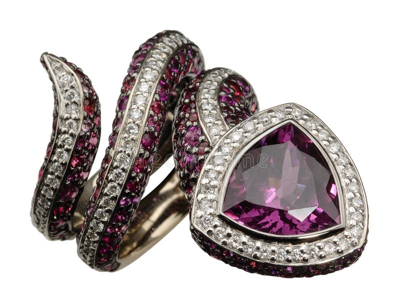 Beautiful Precious Gemstone Rings Stock Photo - Image of shiny ...