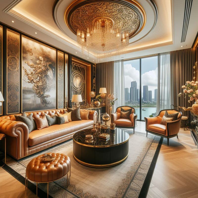 Luxury Room Inside Design in Ai Graphic Stock Illustration ...