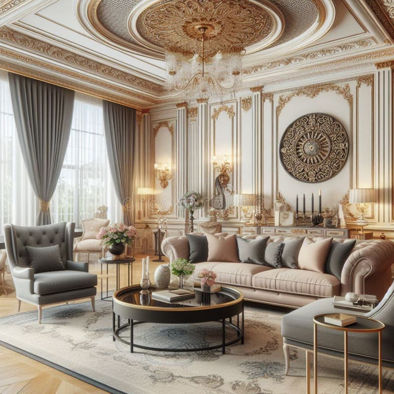 Luxury Room Inside Design in Ai Graphic Stock Illustration ...