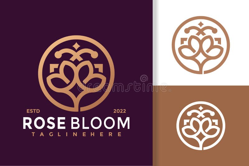 Luxury Rose Bloom Logo Design Vector Template Stock Vector ...