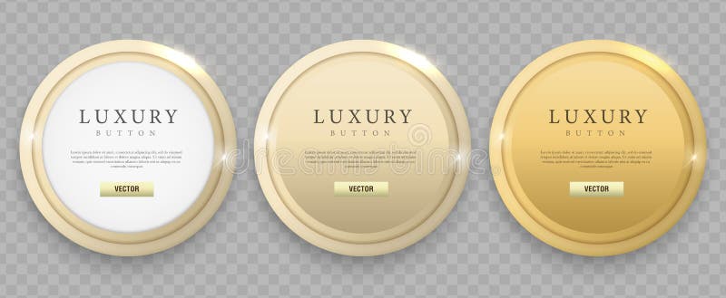 Luxury Round Frame Vector Set. Blank Labels, Banners, Icons or Buttons ...