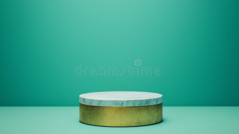 Luxury Round Podium with Metallic Base on a Vibrant Background for ...
