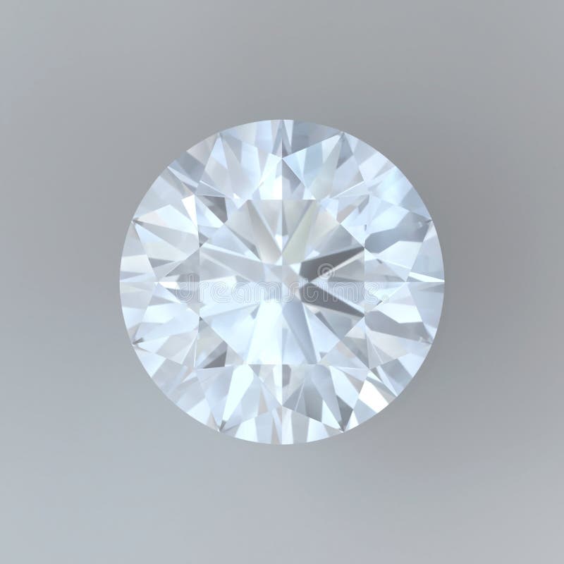 Luxury Rouund Brilliant Cut Diamond Top View Stock Illustration ...