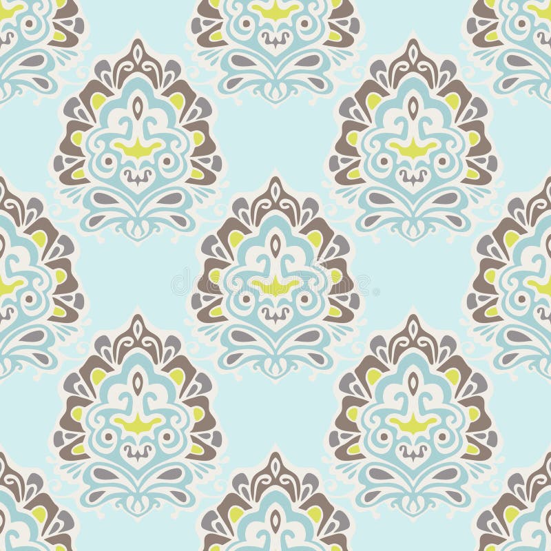 Luxury Royal Damask Seamless Tiled Pattern Stock Vector - Illustration ...