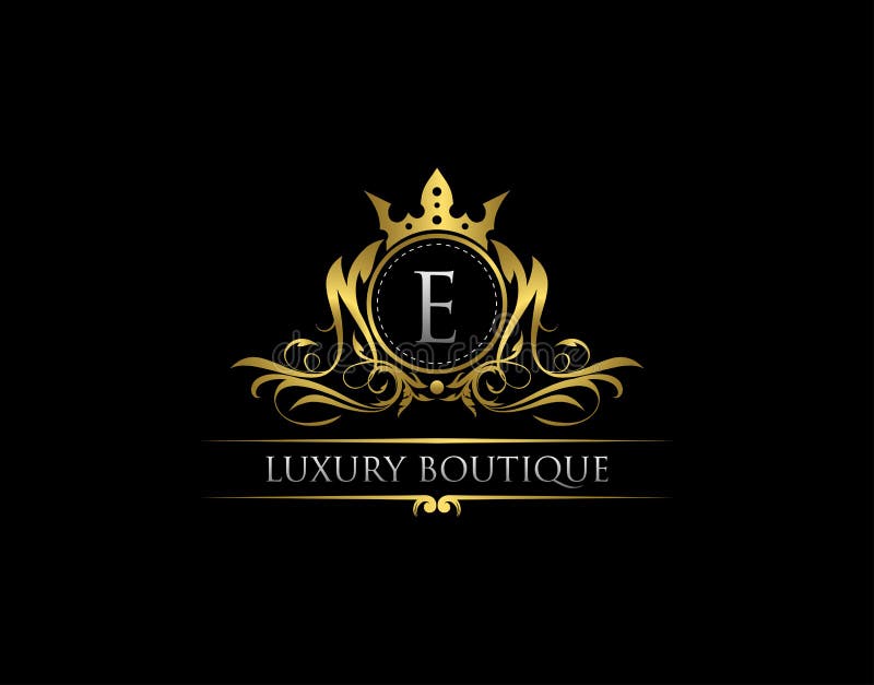 Luxury Royal King E Letter Crest Gold Logo Template Stock Vector ...