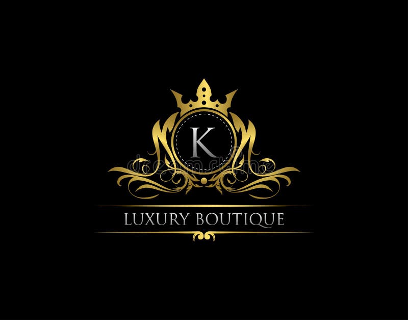 Luxury Royal King K Letter Crest Gold Logo Template Stock Vector ...