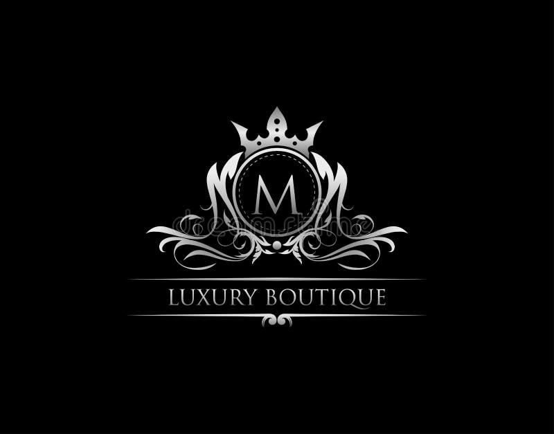 Luxury Royal King M Letter Crest Silver Logo Template Stock Vector ...