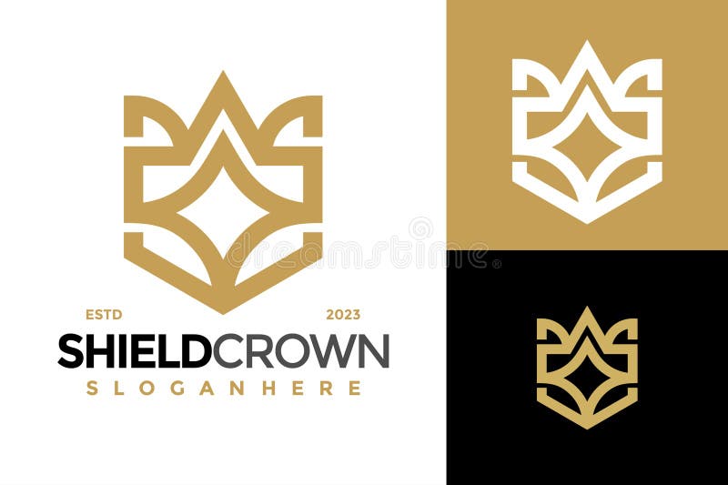 Luxury Royal Shield Logo Design Vector Symbol Icon Illustration Stock ...