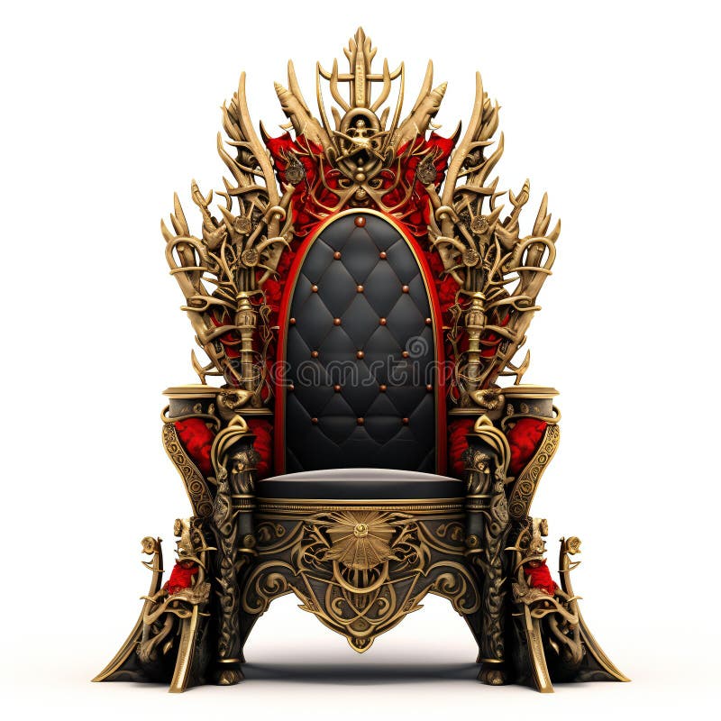 Luxury Royal Throne Isolated on White Background Stock Illustration ...