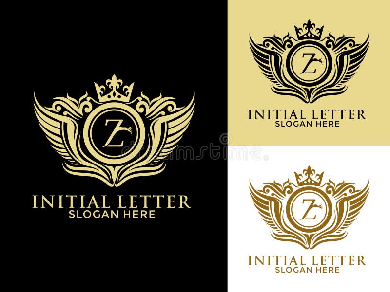 Luxury Royal Wing Letter Z Logo Vector, Luxury Wing Crown Emblem ...