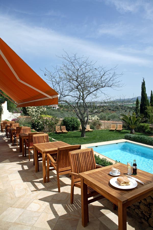 Luxury Rustic Hotel and Swimming Pool in Countryside Stock Photo ...