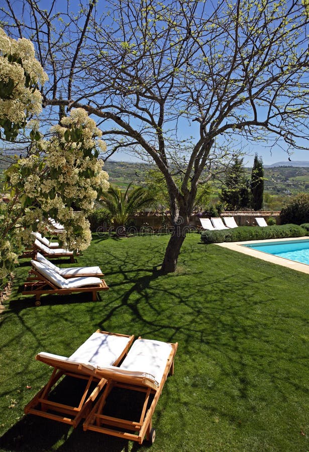 Luxury Rustic Hotel and Swimming Pool in Countryside Stock Photo ...