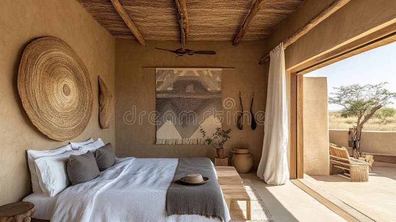 Luxury Safari Bedroom Design Stock Illustration - Illustration of ...