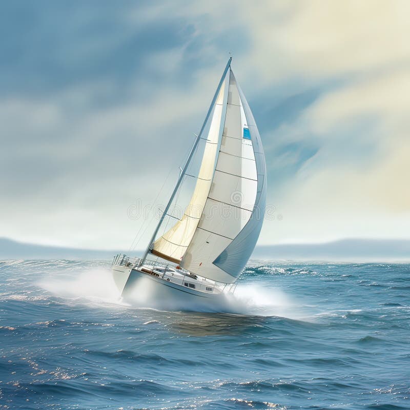 Luxury Sailing Ship. Yacht Sailing in an Open Sea Stock Illustration ... Luxury Sailing Ship. Yacht Sailing in an Open Sea Stock Illustration ...