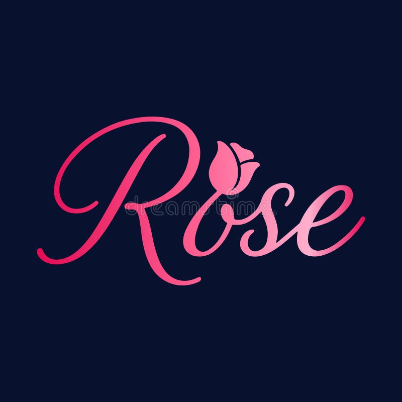 Rose Elegant Floral Monogram Logo with Rose Outline Vector Stock Vector ...