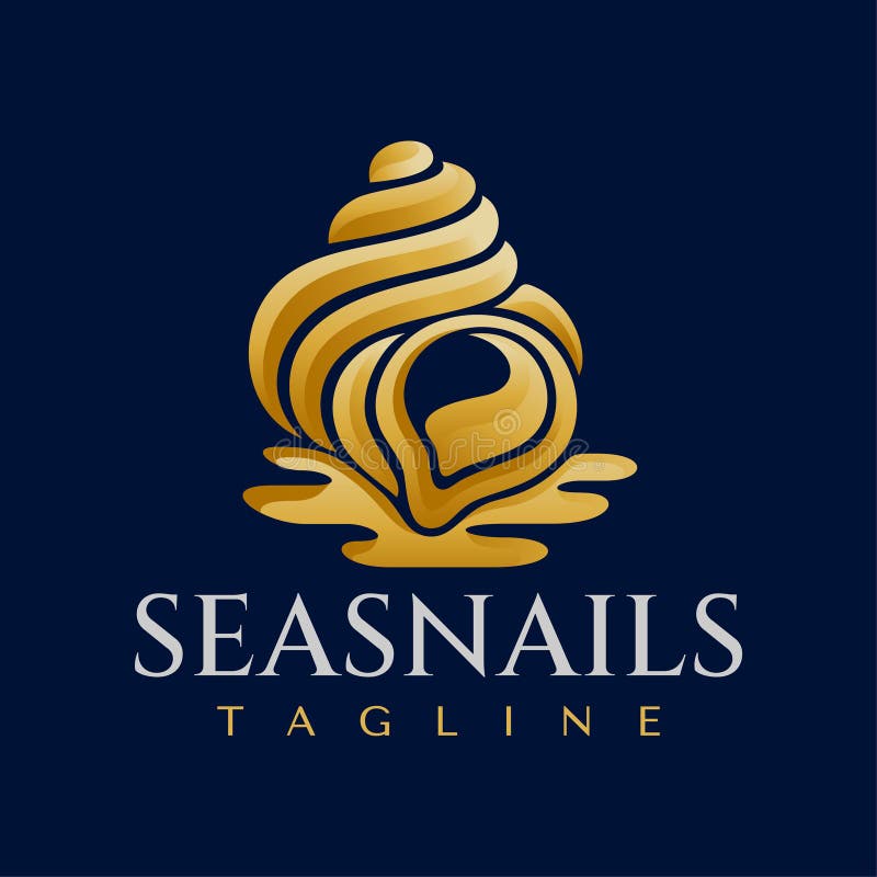 Luxury Sea Snail Logo Design Template. Elegance Gradient Gold Shell ...