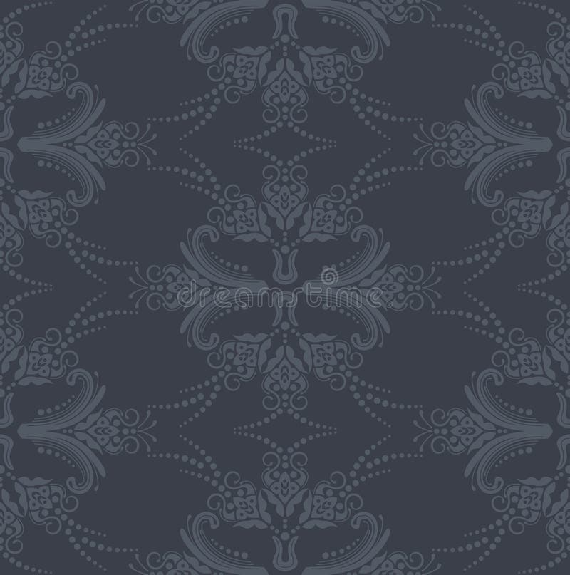 Seamless Grey Floral Wallpaper Stock Vector - Illustration of gorgeous ...