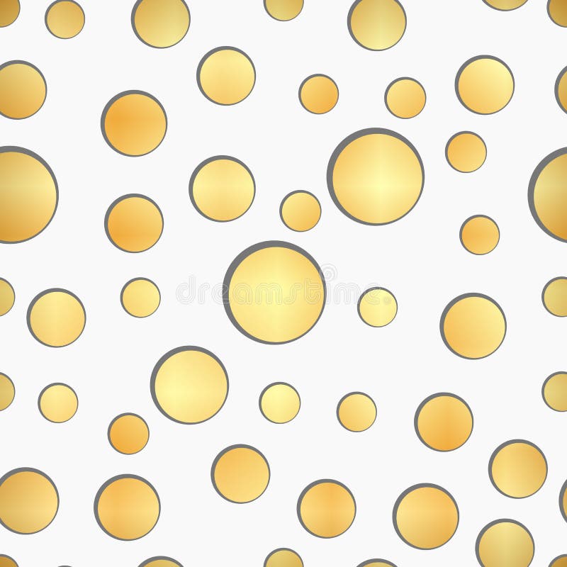 Gold Circle Seamless Pattern. Abstract Gold Geometric Modern Background ...