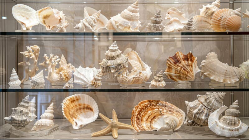 Luxury Seashell and Stone Display in Sophisticated Homes Stock ...