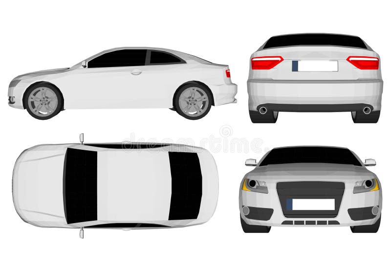 Luxury Sedan Car Isolated. 3D Rendering Stock Vector - Illustration of ...