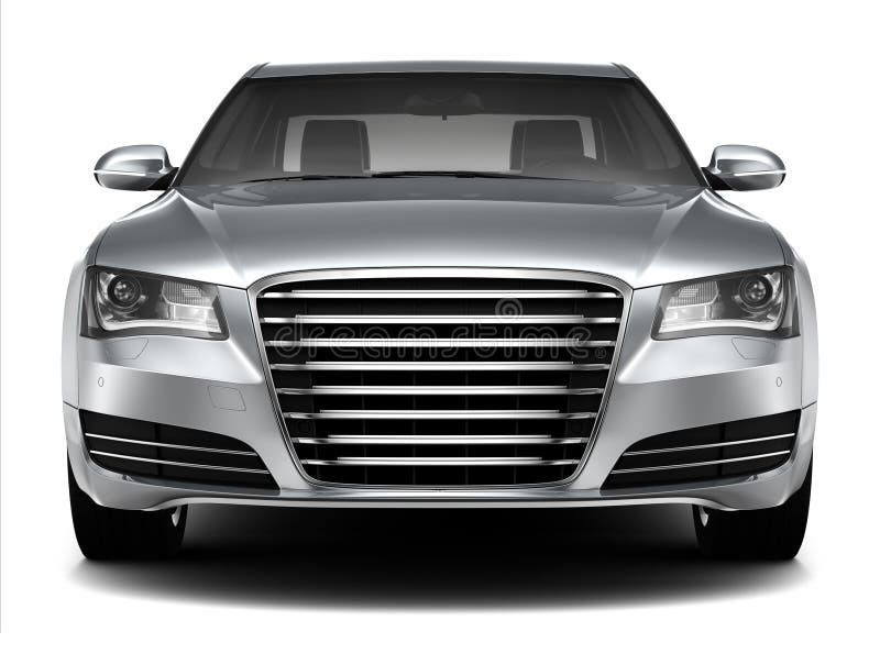 Full-size Luxury Car - Front View Stock Illustration - Illustration of ...