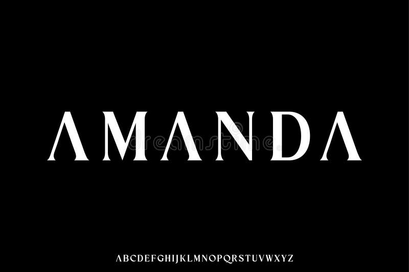 Luxury and Sharp Typography Serif Style Font Vector Illustration Stock ...