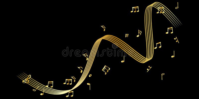 Gold Music Notes Black Background Stock Illustrations – 864 Gold Music ...