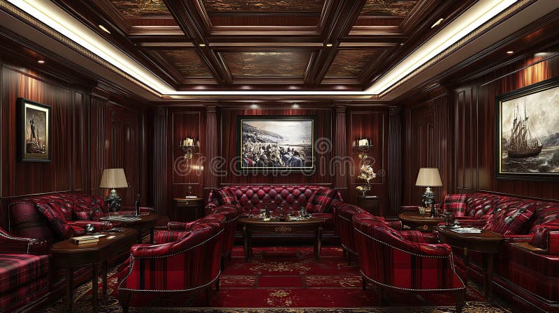 Luxury Ship S Smoking Lounge Interior Design Stock Photo - Image of ...